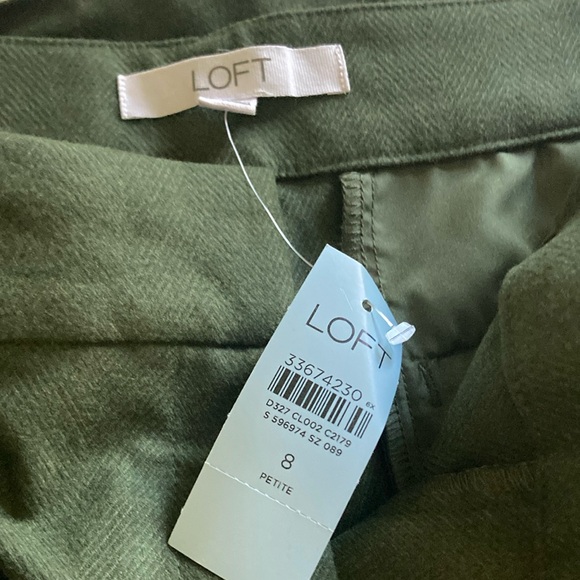 LOFT | Pants & Jumpsuits | Brand New Loft Green Cropped Herringbone Pattern Pants | Poshmark
